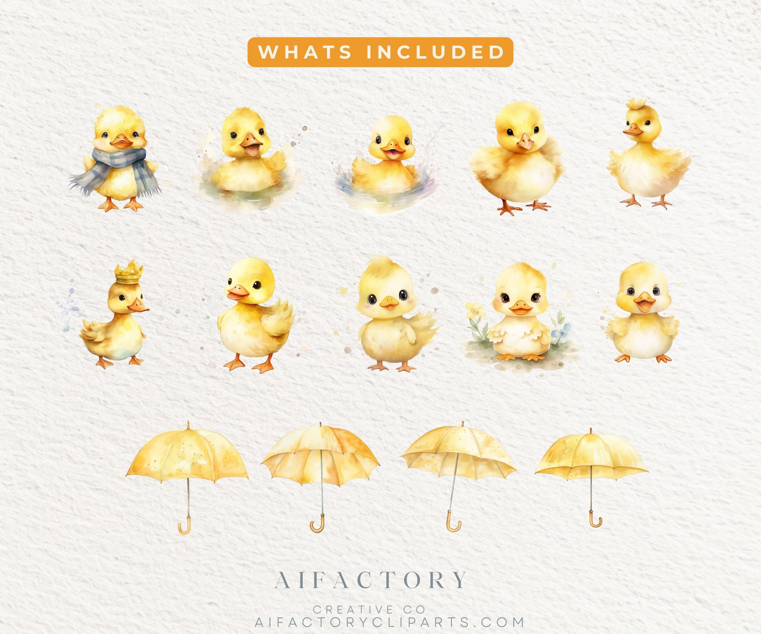 Yellow Duck Clipart, One Lucky Duck Birthday Clip Art – Aifactory Cliparts